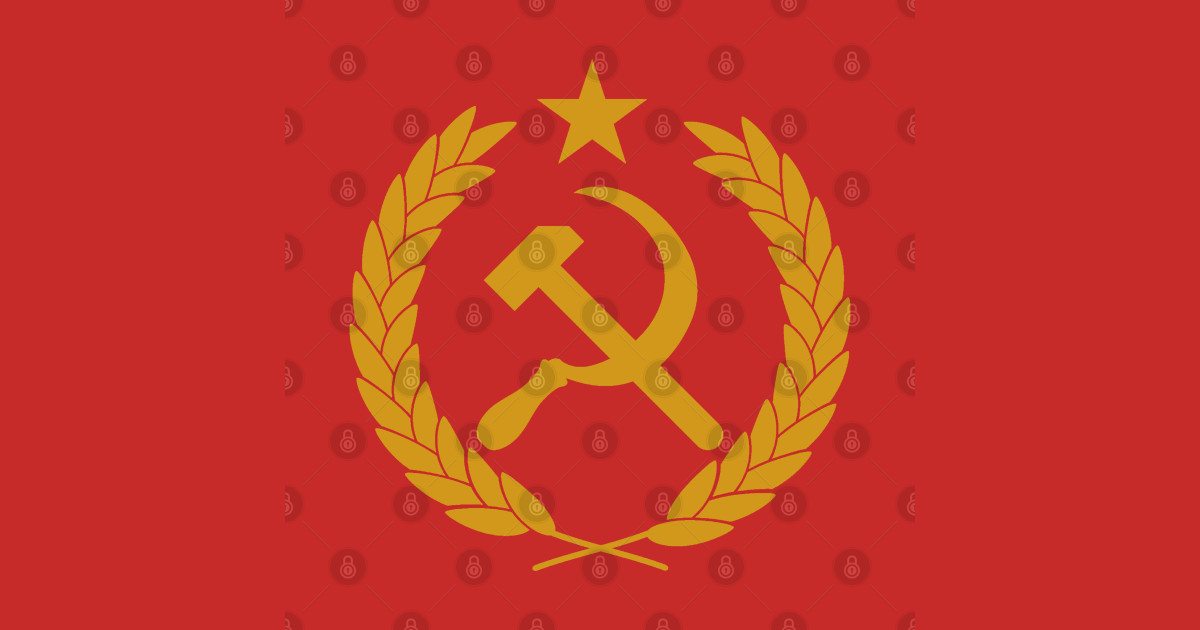 Hammer and Sickle - Yellow Communist Emblem - Communism - T-Shirt ...