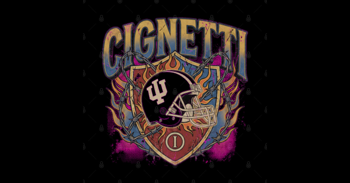 Cignetti Football Grunge Vintage Helmet - Football - Sticker | TeePublic