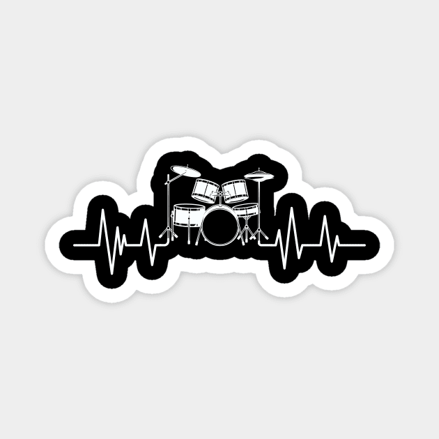 drums heartbeat Drummer lover drummers - Drums Heartbeat - Magnet ...