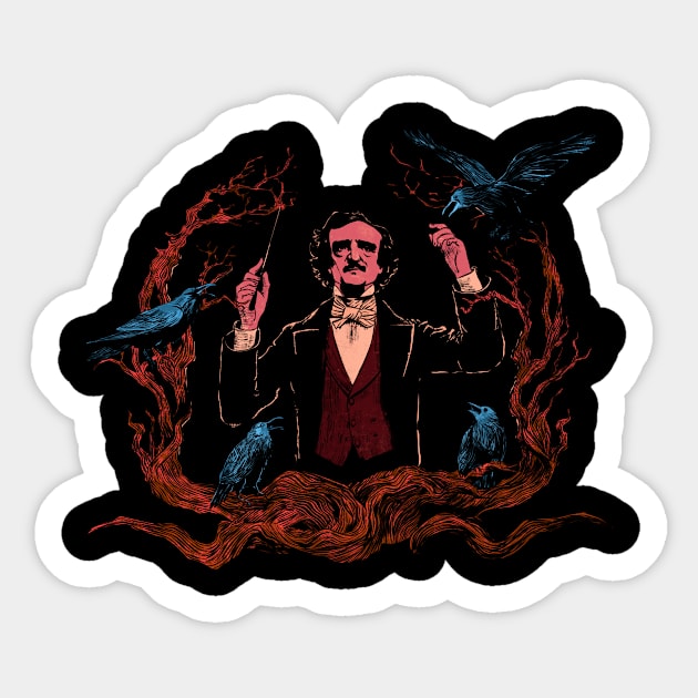 Conductor of the Gothic Ravens. - Gothic Literature - Sticker | TeePublic