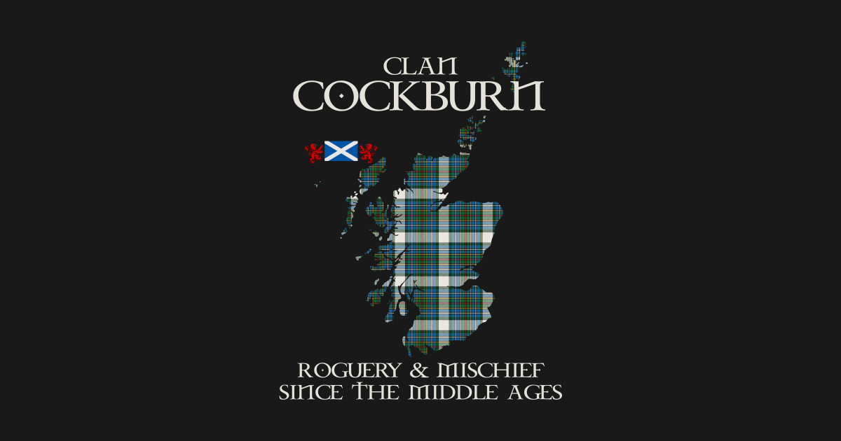 Clan Cockburn of Ormiston tartan Scotland map Saltire flag and lion ...