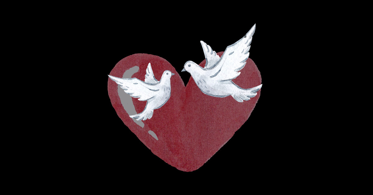 Embracing Peace: Love & Doves Design - Peace - Sticker | TeePublic