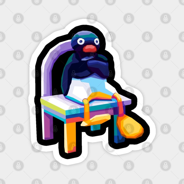 Angry Pingu meme Wpap Pop Art - Meme - Magnet | TeePublic