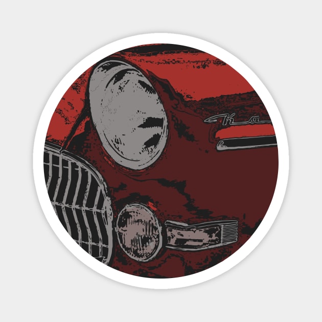 Retro Red Car Bumper And Headlights - in a circle - Cars - Magnet ...