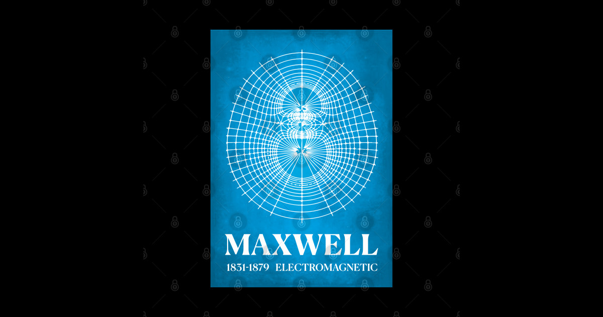 Magnetic lines James Clerk Maxwell electromagnetic waves Poster ...