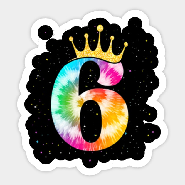 Colorful Tie Dye 6 Year Old Girls 6Th Birthday - Colorful Tie Dye 6 ...