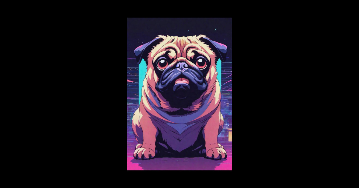80's Disco Pug - 80s Disco Pug - Sticker | TeePublic