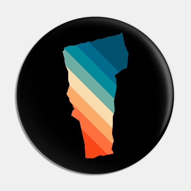 Vermont State Retro Map - Vermont State - Pin | TeePublic