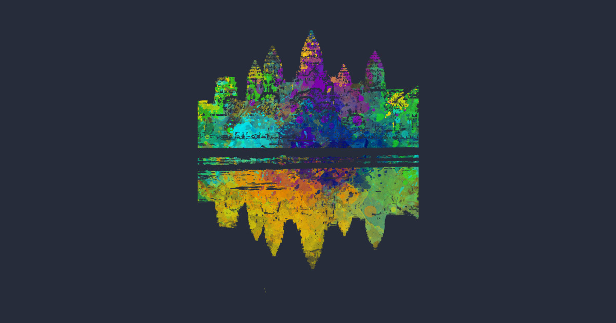 Colourful Angkor Wat - Angkor Wat - T-Shirt | TeePublic