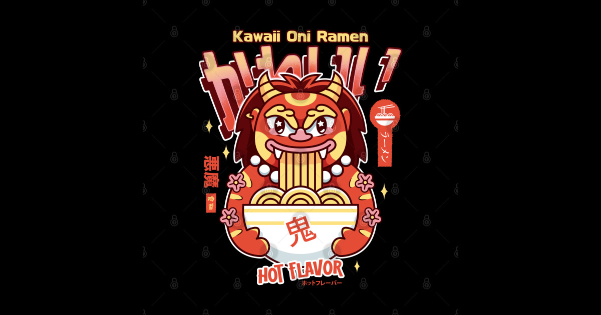 Kawaii Oni Ramen - Ramen - Sticker | TeePublic