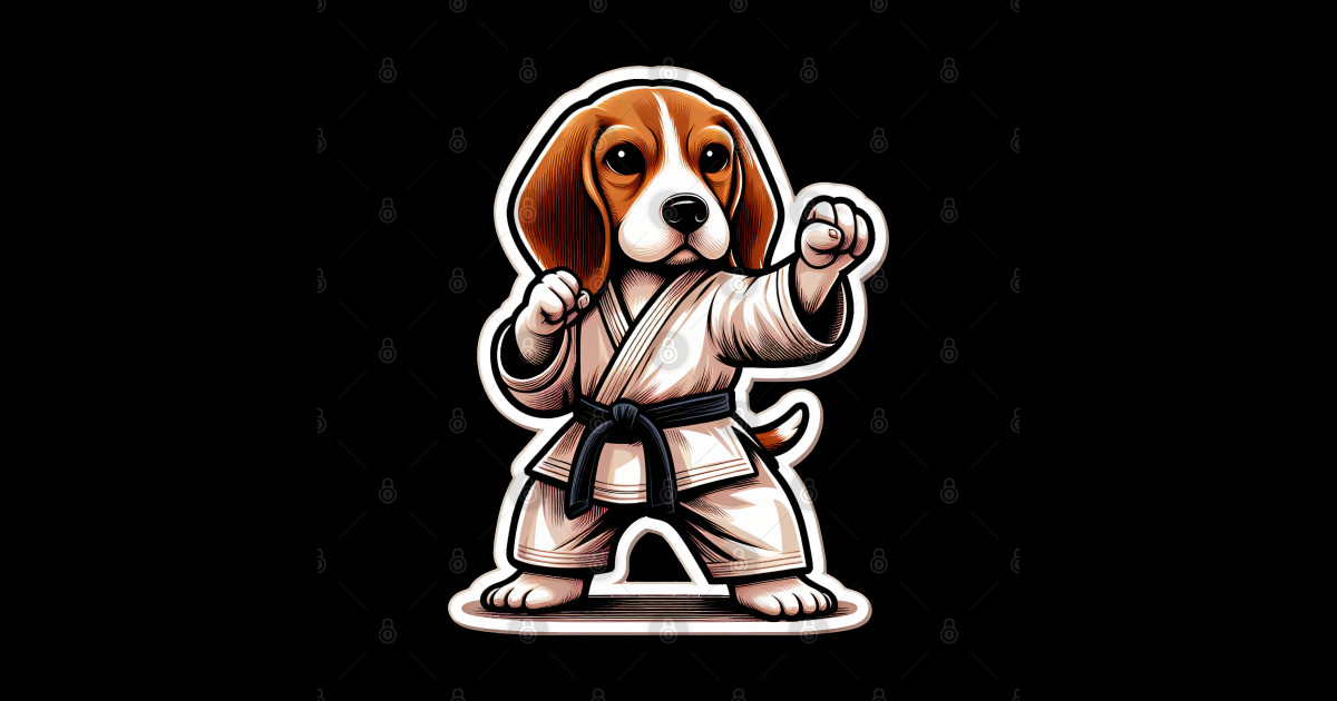 Beagle karate - Beagle Karate - Sticker | TeePublic