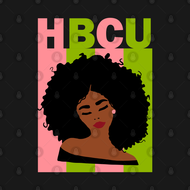 HBCU Pink and Green Afro - Hbcu - T-Shirt | TeePublic