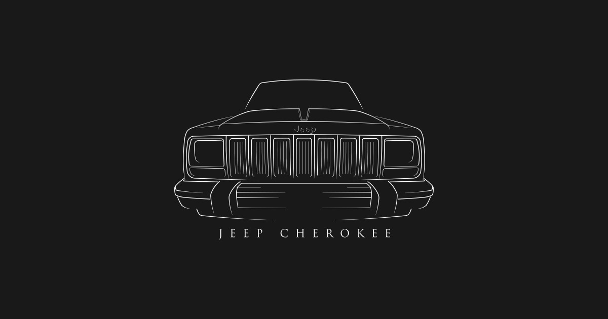 Jeep Cherokee XJ - front Stencil, white - Jeep Cherokee - T-Shirt ...