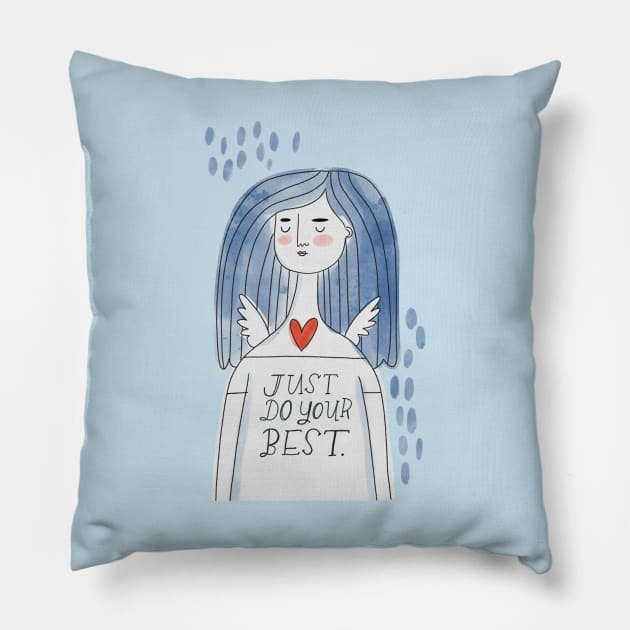 The Grumpy Angels: Just do your best - Angel - Pillow | TeePublic