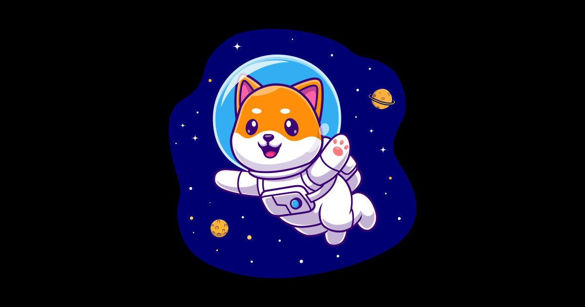 Cute Shiba Inu Astronaut Floating In Space Cartoon - Cute Shiba Inu ...