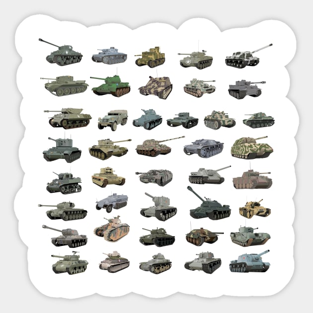 Various WW2 Tanks - Tanks - Sticker | TeePublic