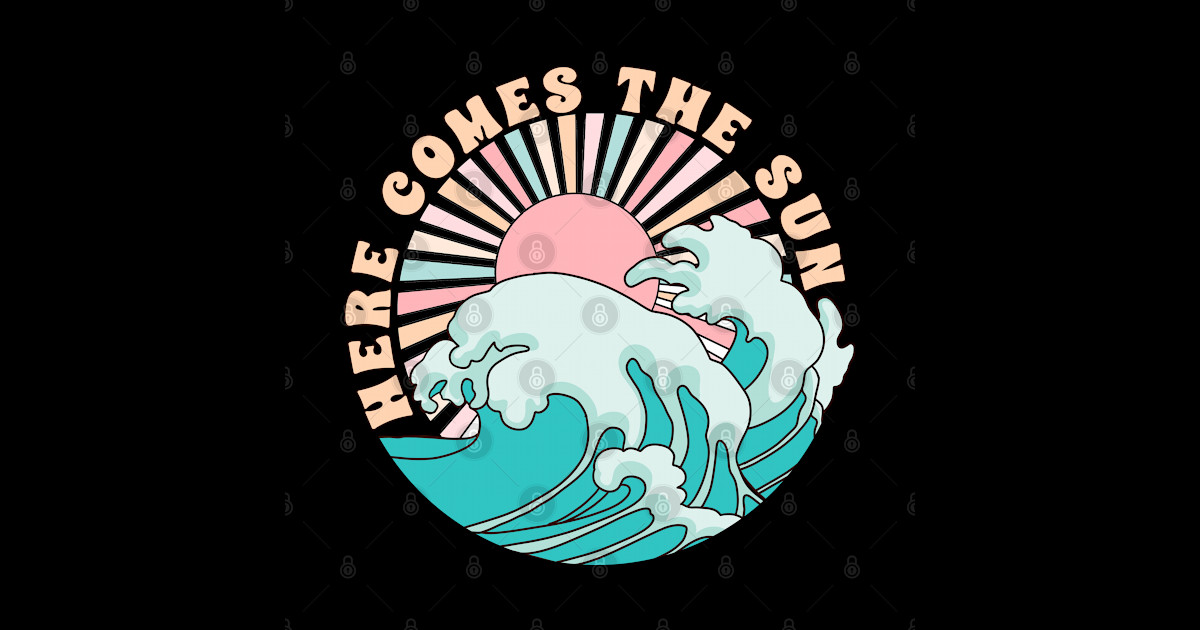 Here comes the sun; summer; sun; sunshine; water; retro; vintage; beach ...
