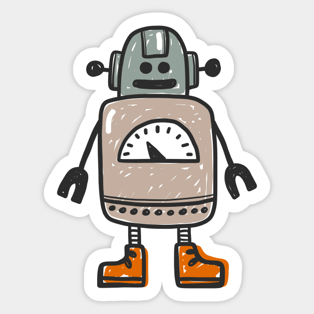 Super Robot Number 1 - Robot - Sticker | TeePublic