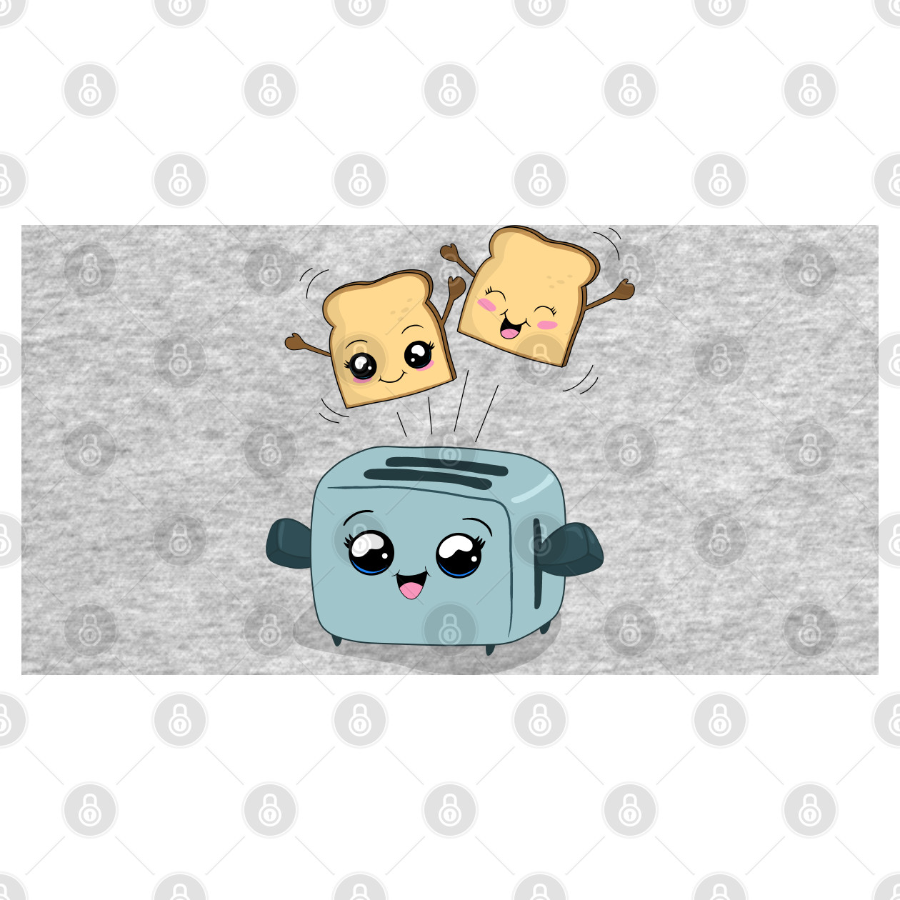 Cute Kawaii Toast and Toaster - Kawaii - T-Shirt | TeePublic