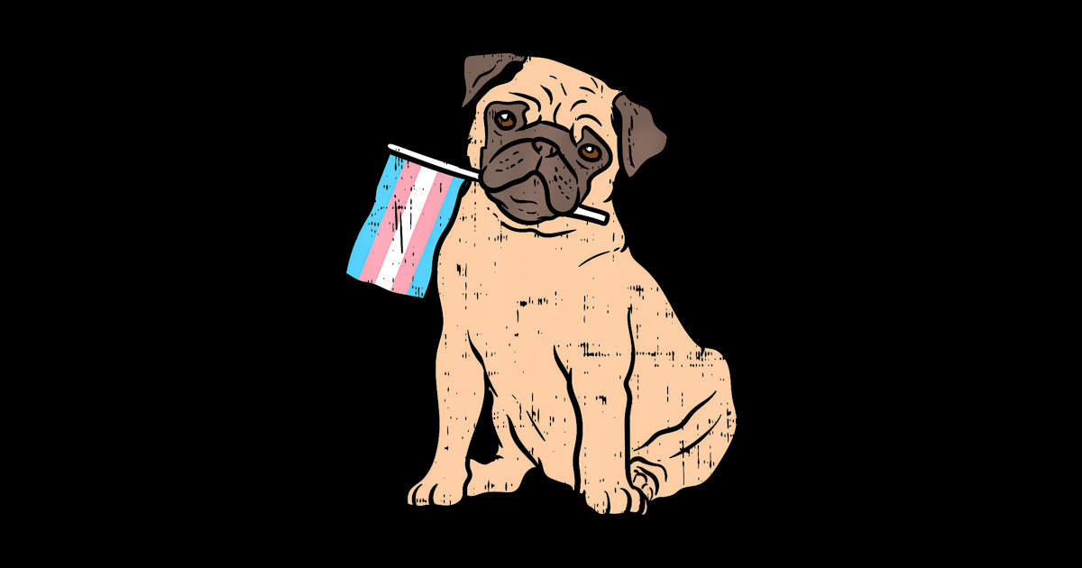 Pug Dog Transgender Flag Trans Pride Lgbt Animal Lover - Pug Dog ...