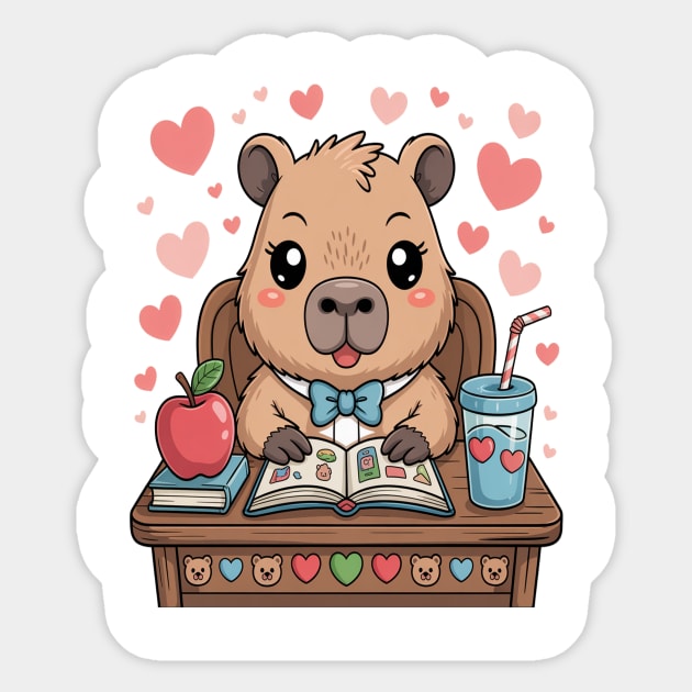 Back to School Capybara - Back To School Capybara - Sticker | TeePublic