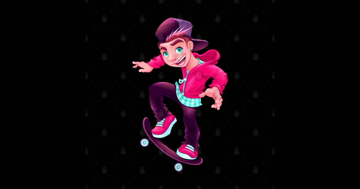 Happy skater boy - Skater - Sticker | TeePublic