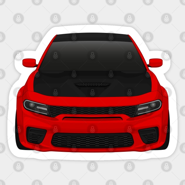 Charger Widebody TorRed + black - Dodge Charger - Sticker | TeePublic