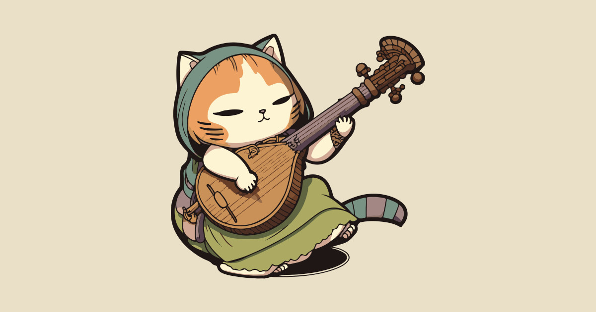 Chibi Bard Cat - Bard - T-Shirt | TeePublic