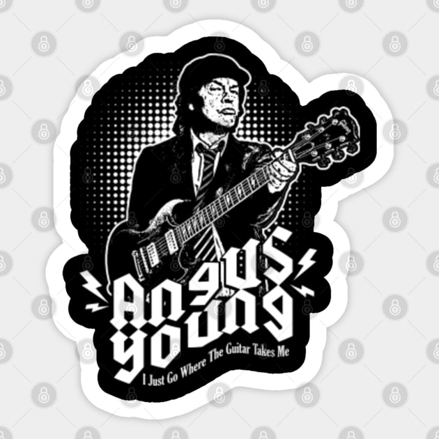 ANGUS YOUNG POP ART - Angus Young - Sticker | TeePublic