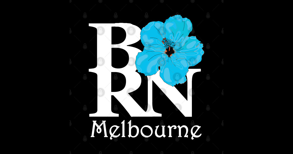 BORN Melbourne Blue Hibiscus - Melboune - Sticker | TeePublic