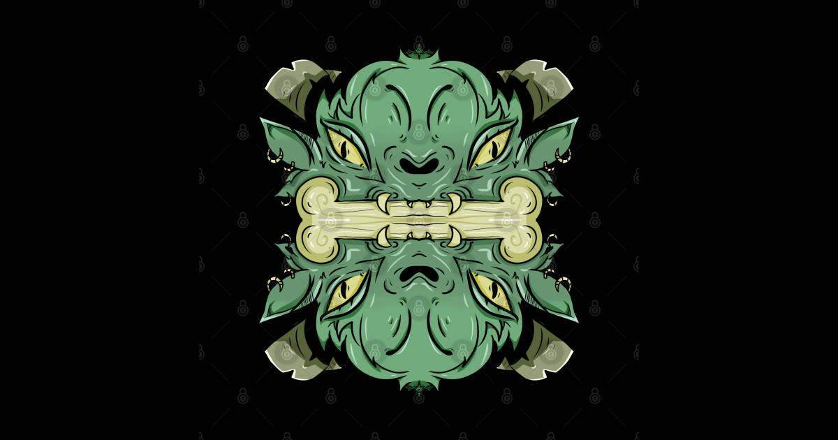 horror Green monster - Green Monster Horror Fantasy - Sticker | TeePublic