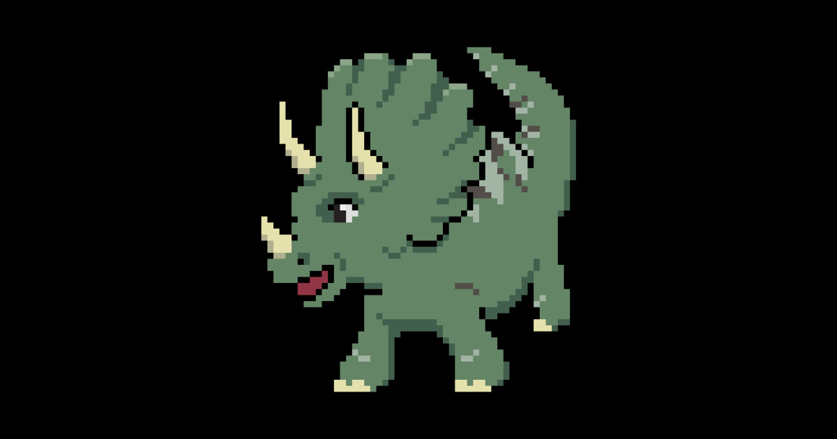 Pixely Triceratops - 8 Bit - Sticker | TeePublic