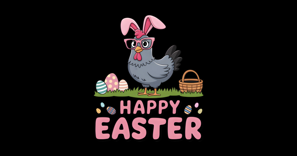 Happy Easter Chicken Bunnies Fun Eggs Farm - Happy Easter Chicken ...