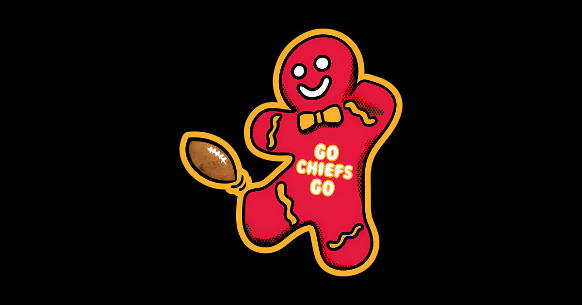 Kansas City Chiefs Gingerbread Mascot - Kansas City Chiefs - Sticker ...