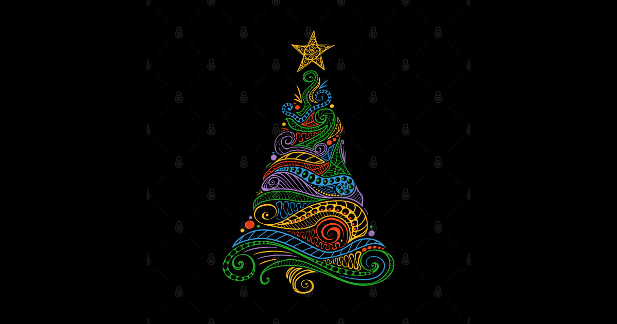 Psychedelic Christmas Tree - Christmas Tree Gifts - Sticker | TeePublic