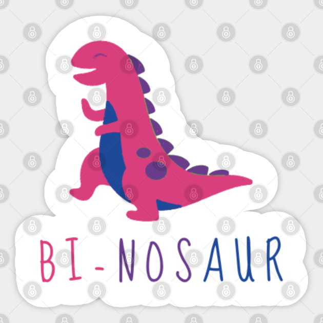 Binosaur Vinyl Sticker Small Vinyl Sticker Pride Dinosaur Bisexual ...