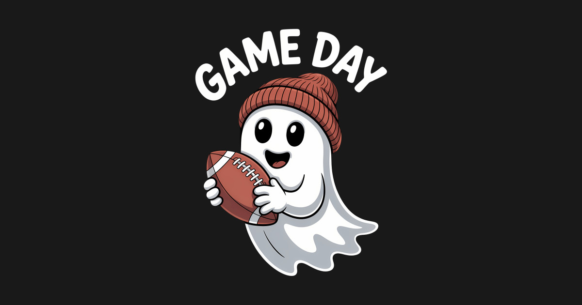 Football Game Day Ghost Halloween - Football Game Day Ghost Halloween ...