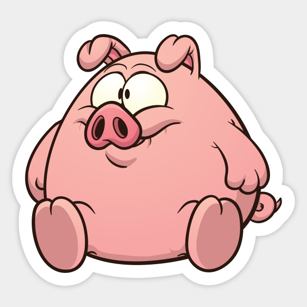 Cute fat pig - Pig - Sticker | TeePublic