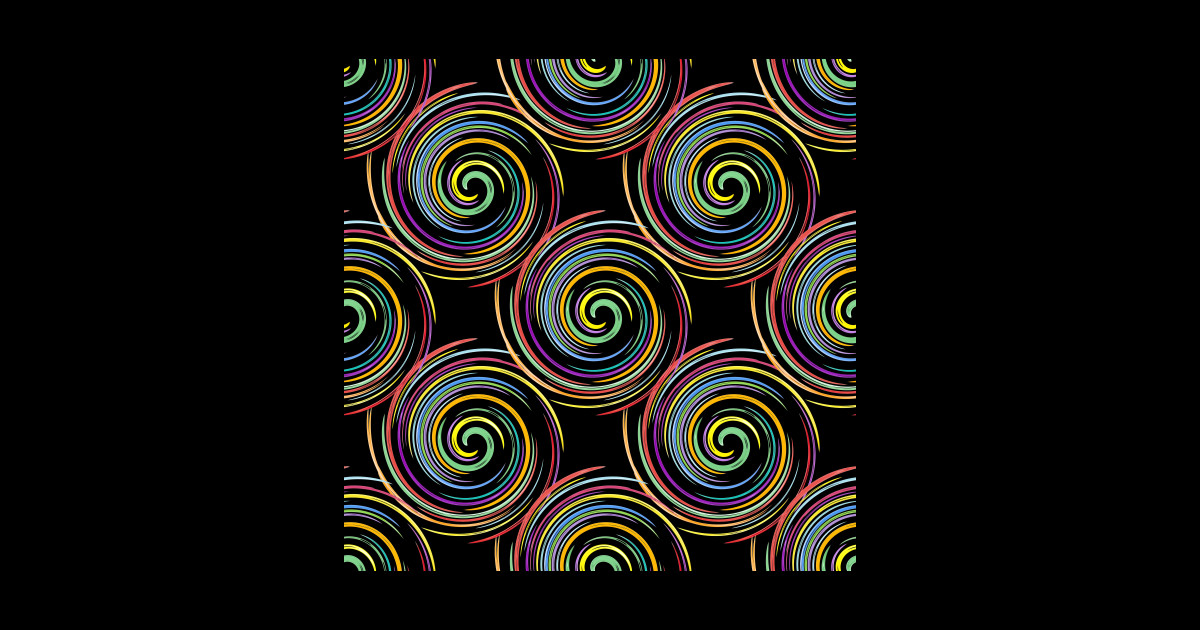 Repeating Spiral Pattern on Black Background - Repeating Pattern ...