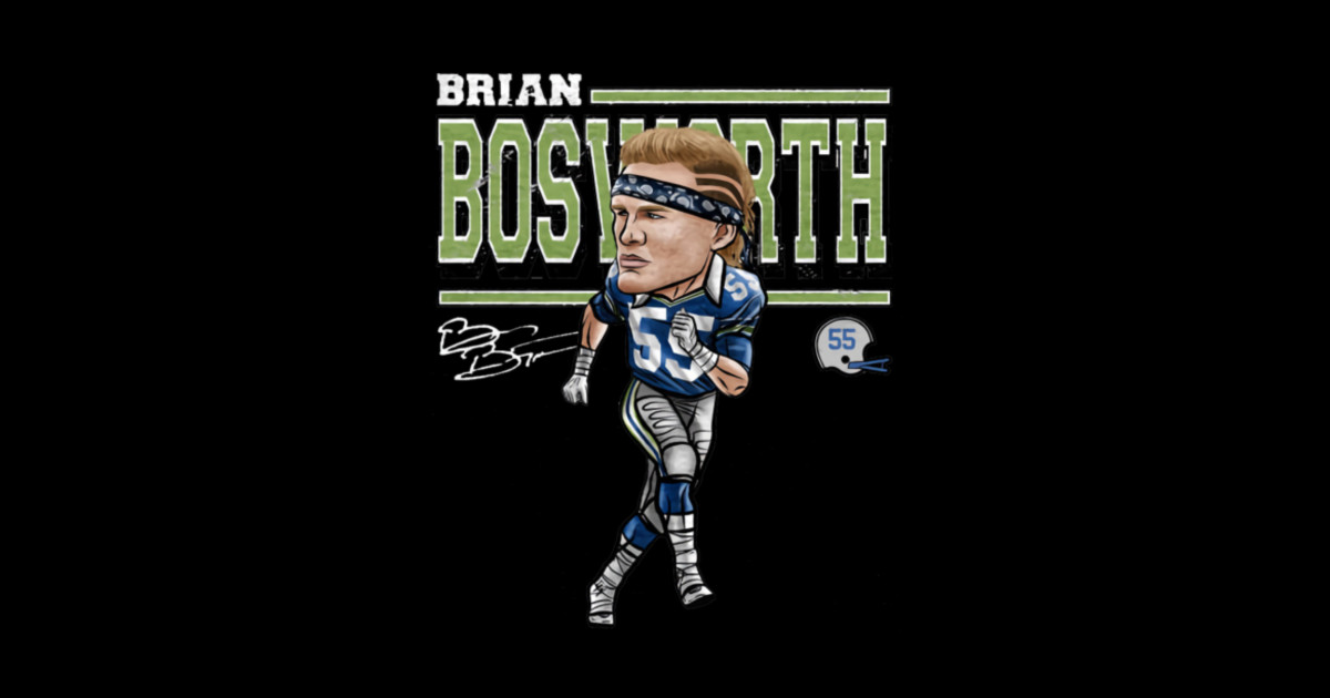 Brian Bosworth Seattle Cartoon - Brian Bosworth - Posters and Art ...