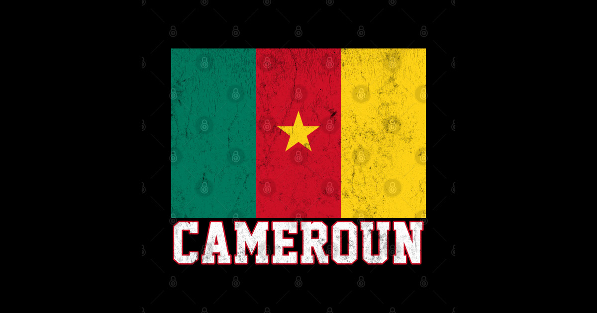 Cameroun / Vintage Look Flag Design - Cameroon - Sticker | TeePublic