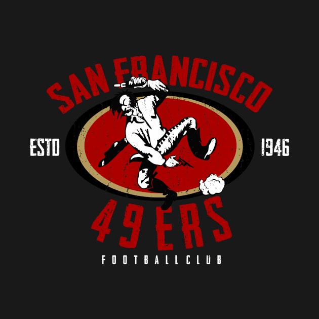 vintage san francisco 49ers retro - 49ers - T-Shirt | TeePublic