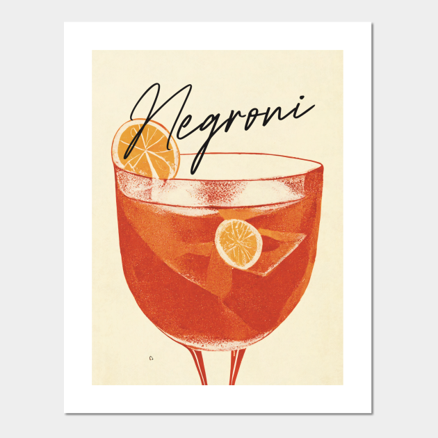 Negroni Retro Poster Classic Glass Bar Prints, Vintage Drinks, Recipe ...
