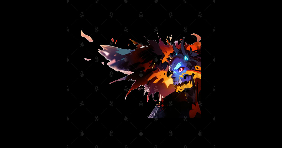 Blue Horned Demon Left Wing - Demonic - Posters and Art Prints | TeePublic