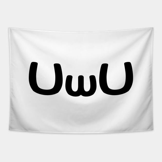 UwU Happy Anime Face Emoticon - Asian - Tapestry | TeePublic