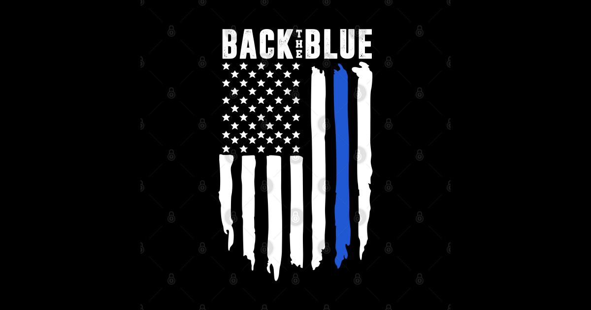 Back The Blue - Thin Blue Line American Flag - Back The Blue - Sticker ...