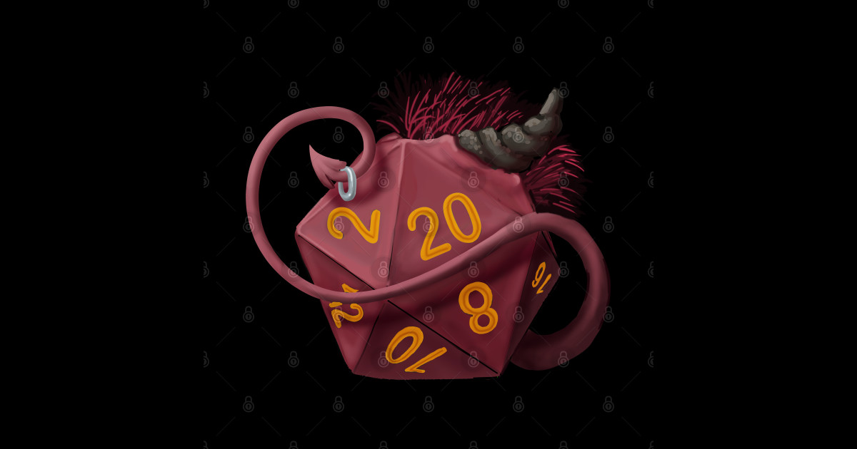 D20 fire orc - D20 - Sticker | TeePublic