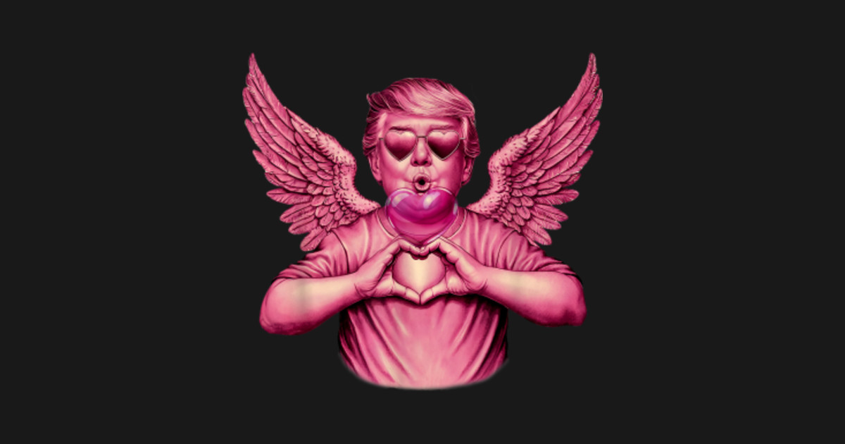 Vintage Trump valentine pink bubble gum heart funny cupid - Trump ...