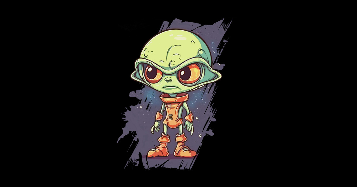 Alien cartoon, extra terrestrial funny conqueror - Alien - Sticker ...