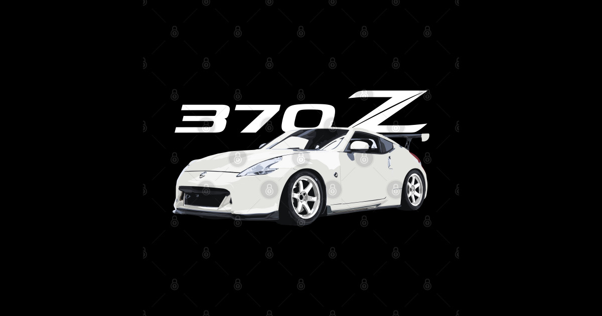 jdm white 350z 370z racing nissan - 350z - Sticker | TeePublic